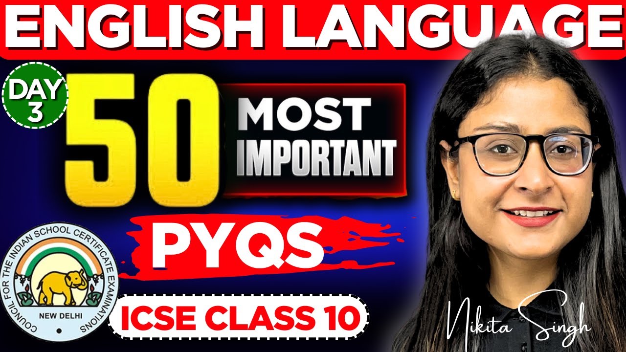 ICSE Class 10 English Grammar 🔥 Most Important PYQs | ICSE 2026 ...
