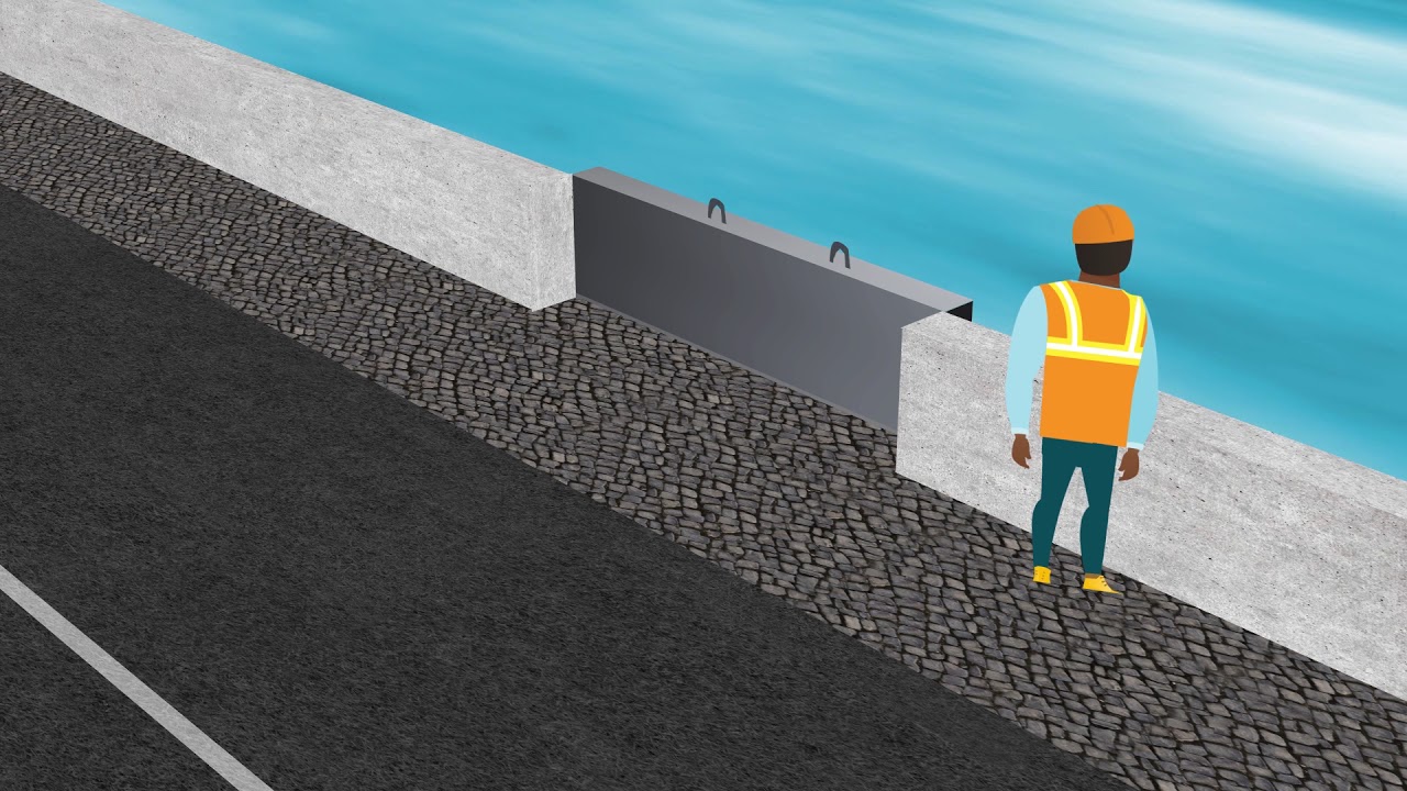 Retractable Flood Barrier - YouTube