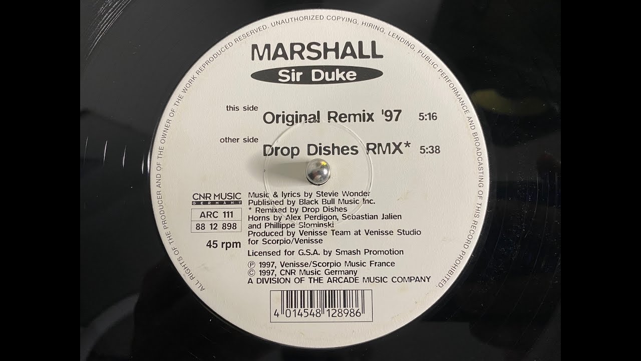 Marshall – Sir Duke (Drop Dishes Rmx) - CNR Music Germany 1997 - YouTube
