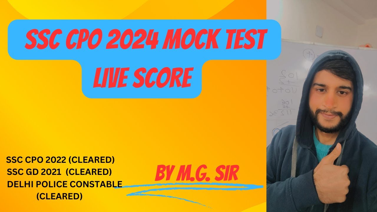 SSC CPO 2024 MOCK TEST LIVE II SSC DP CONSTABLE EXPECTED CUT OFF IISSC ...