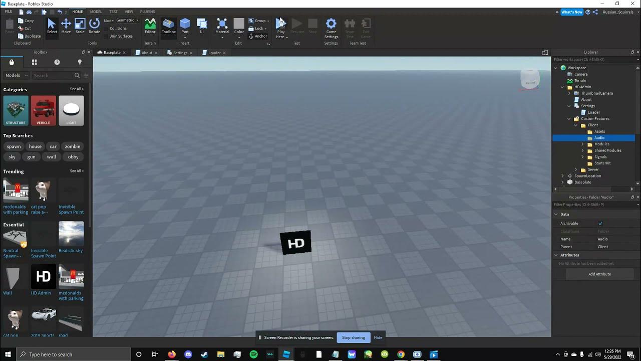 How to add HD Admin to your Roblox Studio Game. - YouTube