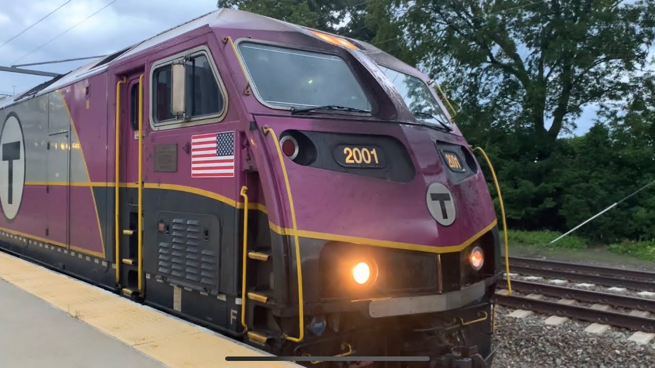 Railfanning TF green with Amtrak #600 and new MBTA cab coach! - YouTube
