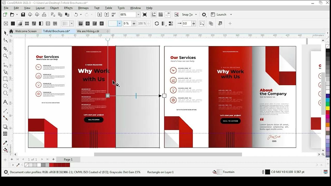 How to make a Trifold Brochure in Coreldraw | Step by Step | Tutorial ...
