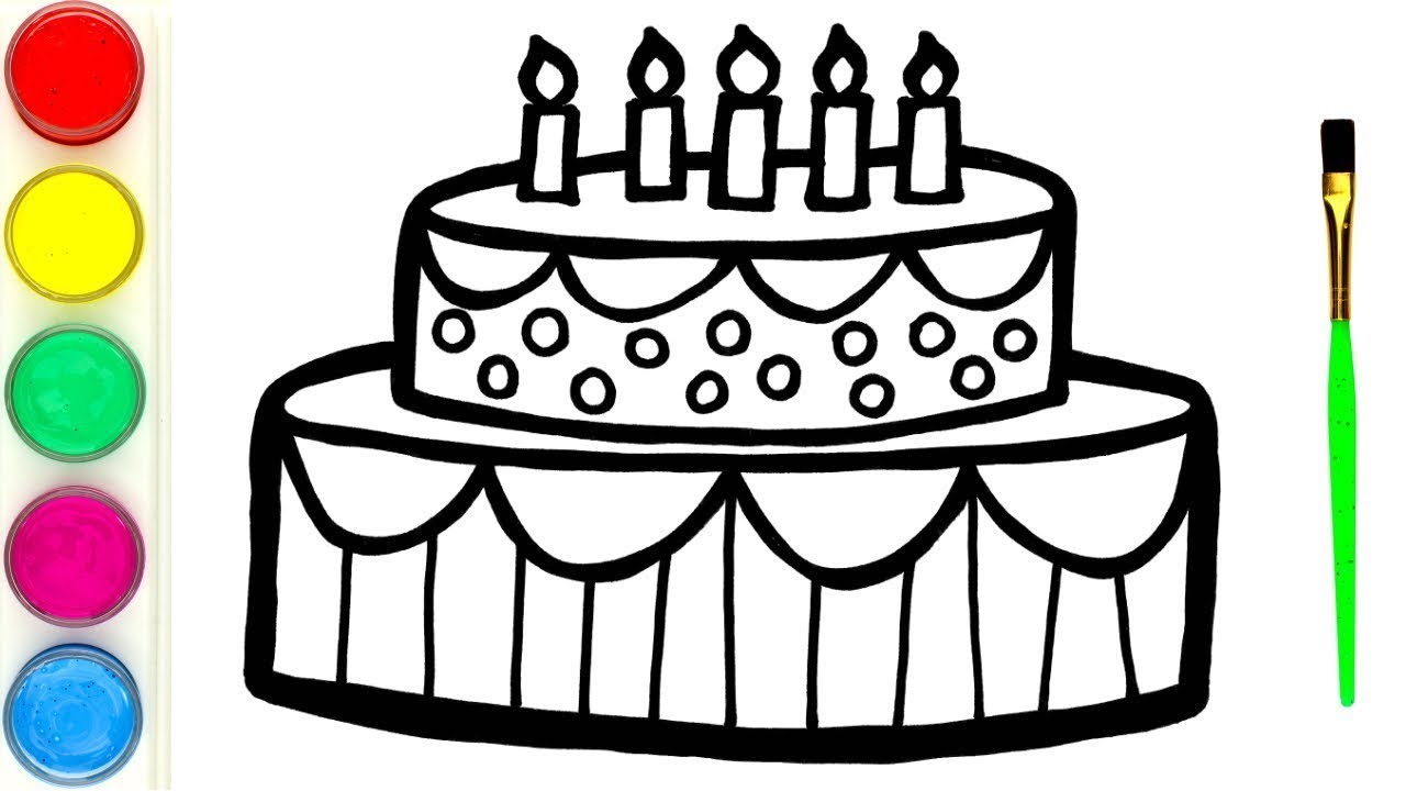 HOW TO DRAW A CAKE 🎂 EASY STEP BY STEP - YouTube