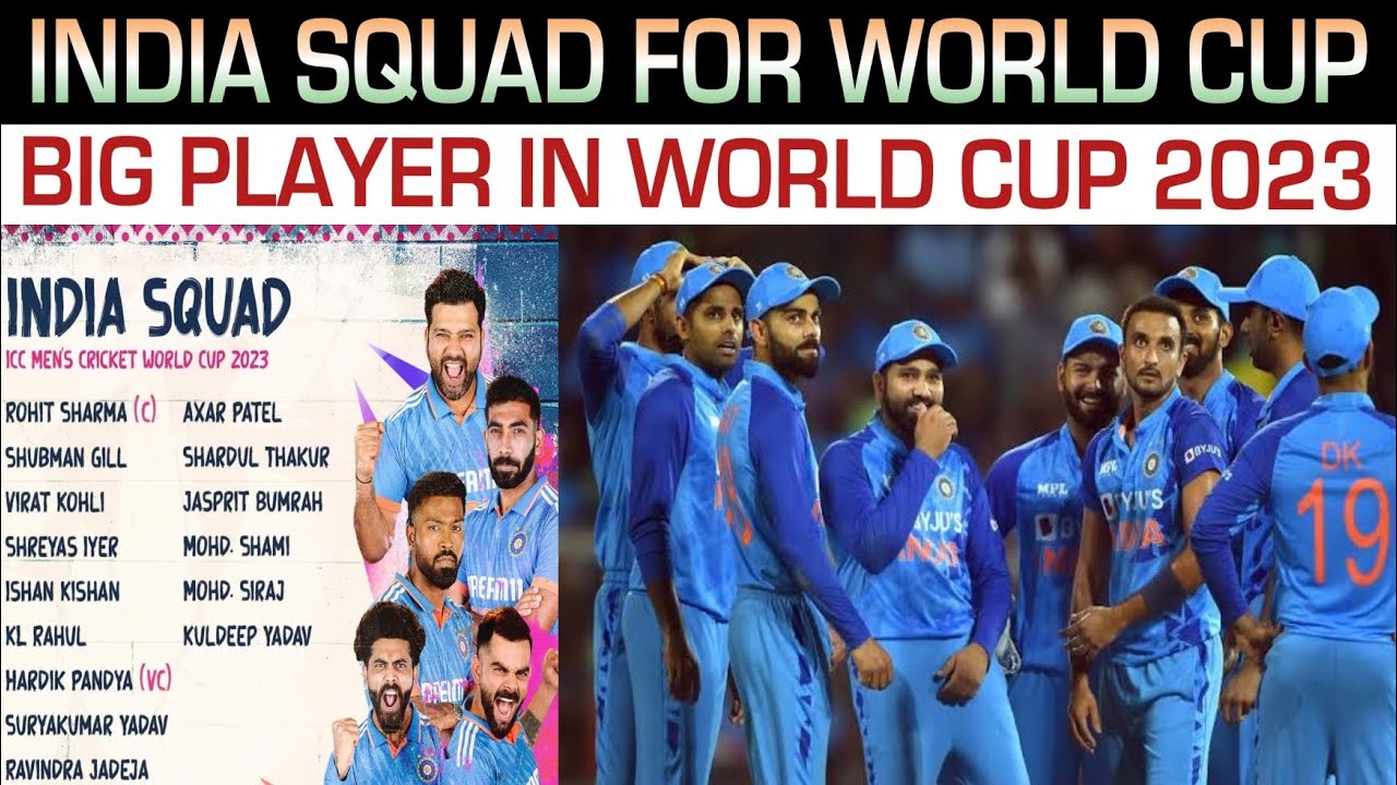 INDIA Squad For World Cup 2023 | Squad For World Cup 2023 | India team ...