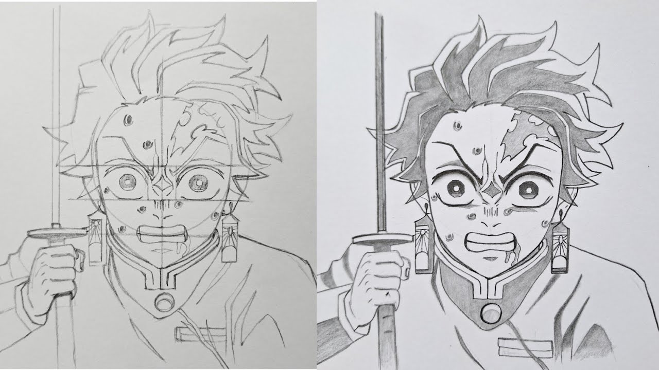 How to draw Tanjiro Kamado | Demon Slayer | step by step - YouTube