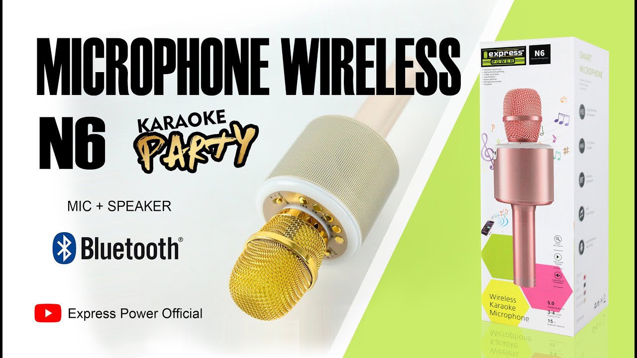 MICROPHONE WIRELESS EXPRESS N6 | KARAOKE PORTABLE | MIC + SPEAKER - YouTube