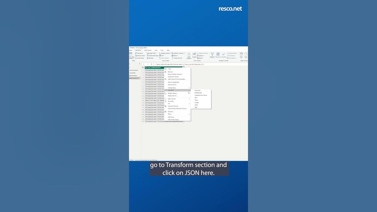 Transforming Json In Power Bi Json Powerbi Youtube
