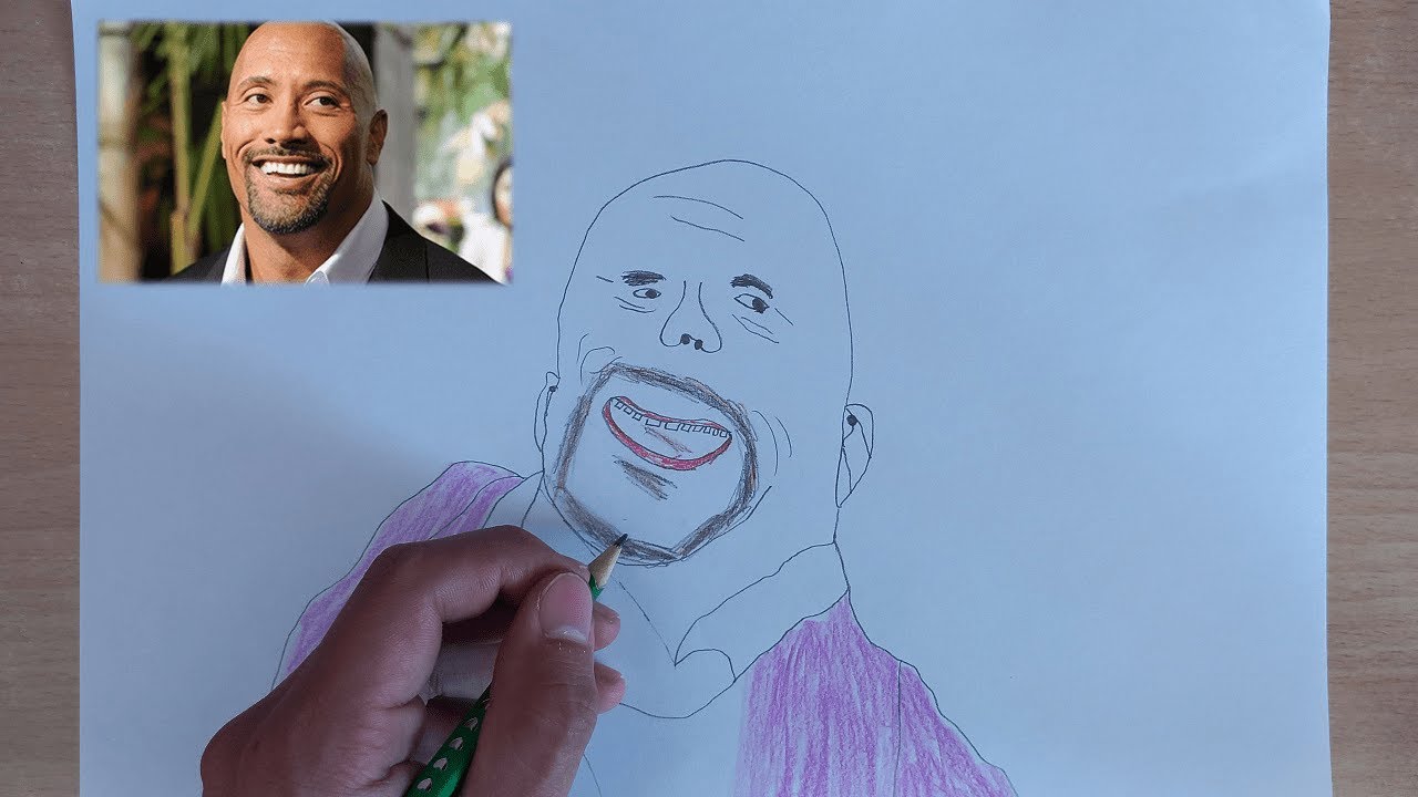 The Rock Funny Drawing | Dwayne Johnson - YouTube