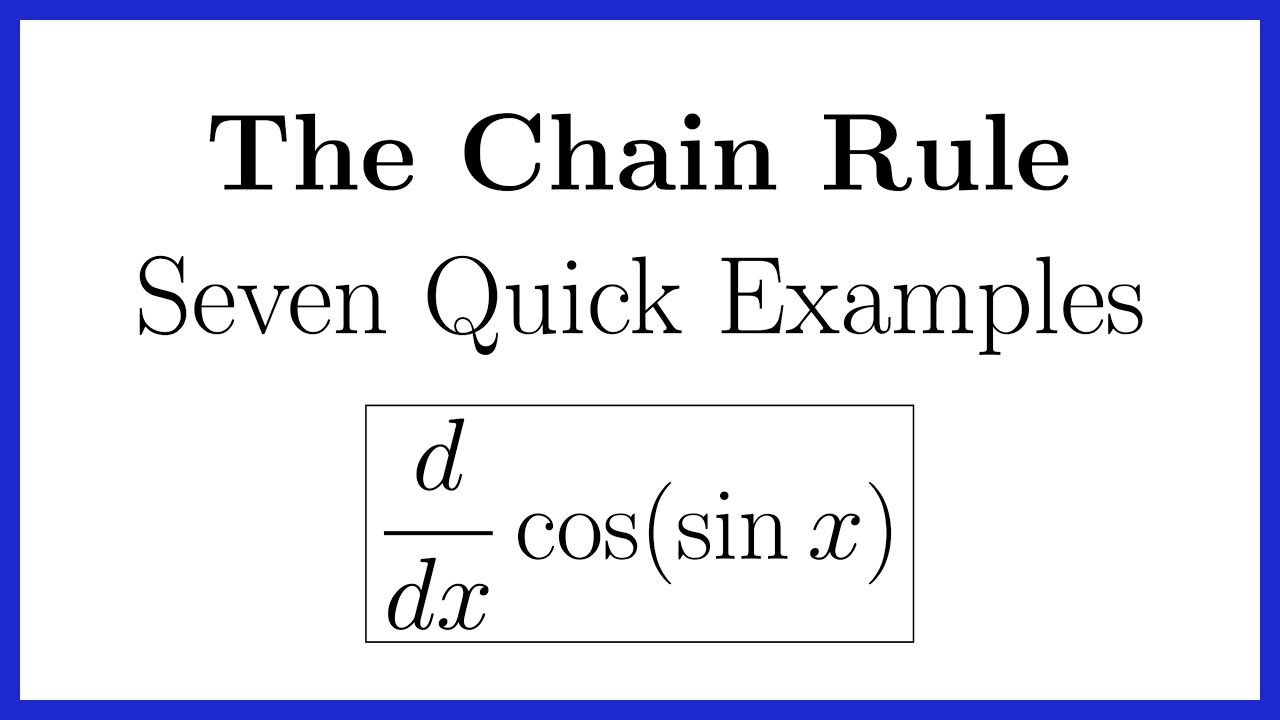 The Chain Rule for Beginners – Seven Examples - YouTube