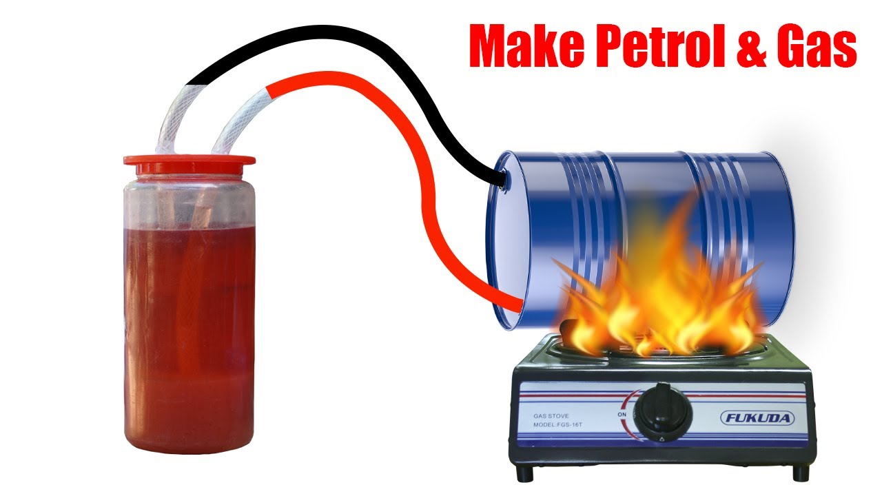 How to use free petrol from plastic waste in paint drum - YouTube