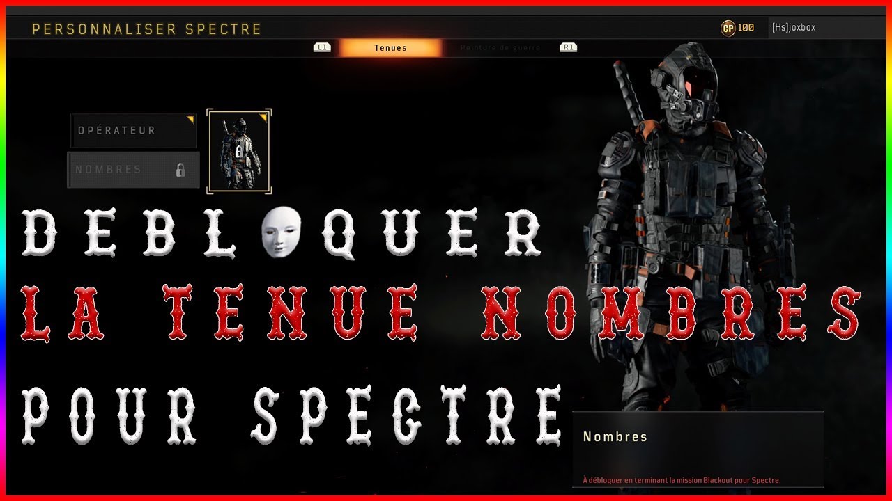 COD BO4 BLACKOUT : DEBLOQUER LA TENUE NOMBRES POUR SPECTRE - YouTube
