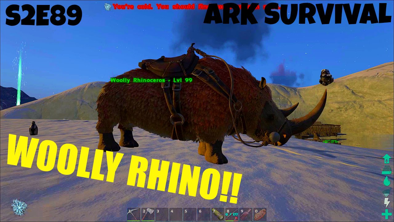 Woolly Rhino TAME - Super Damage Charge! - ARK: Survival Evolved ...