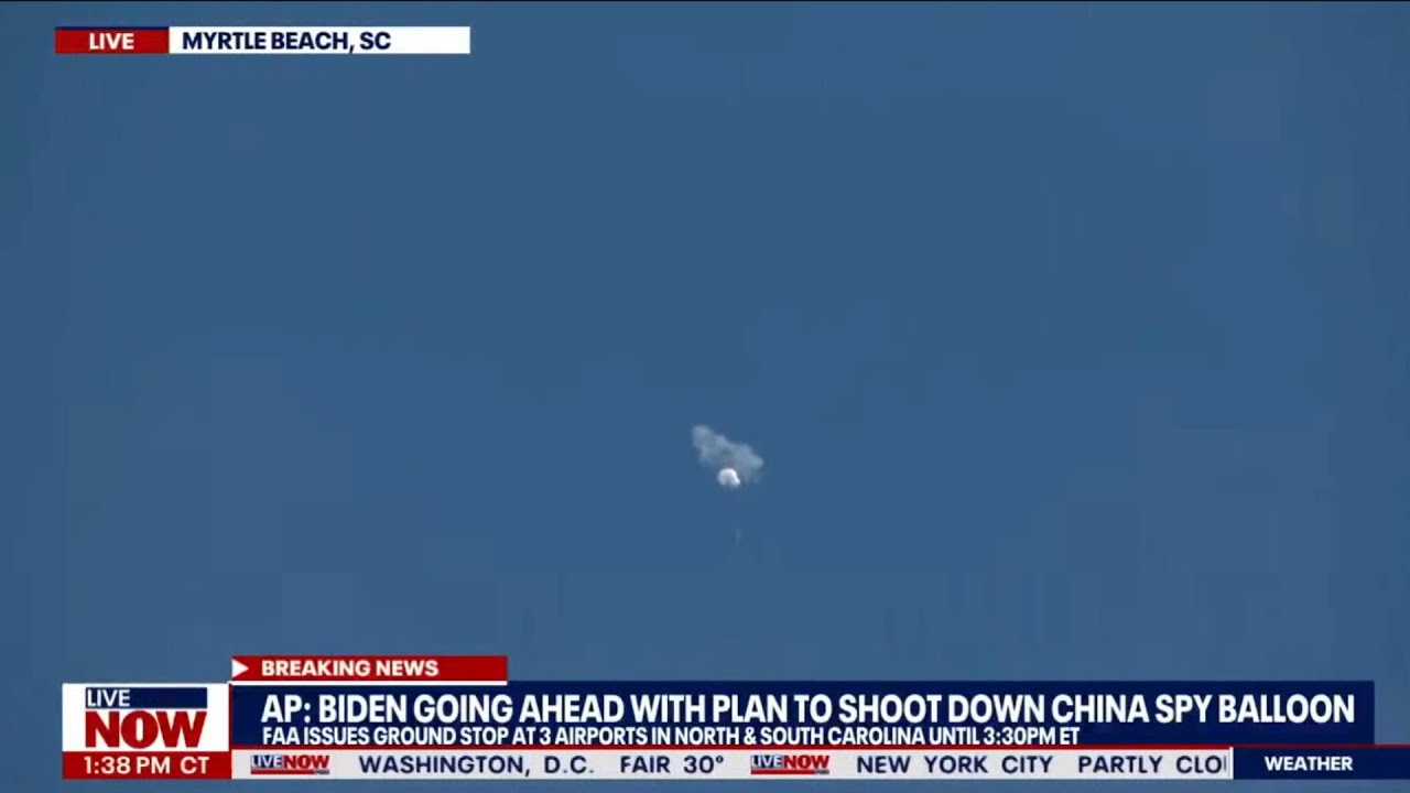 Chinese Balloon Destroyed By Fighter Jet LIVE FOOTAGE SHOCKING 04/02 ...