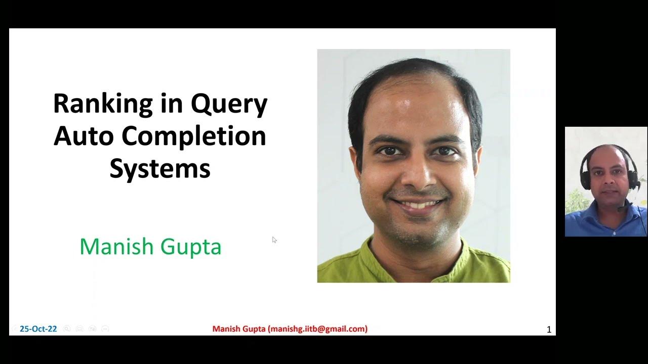 Ranking in Query Auto Completion Systems - YouTube