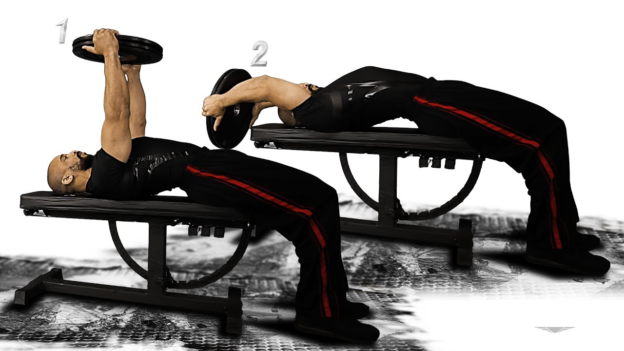 Back Lat Pull Over 1 Plate Flat Bench - YouTube