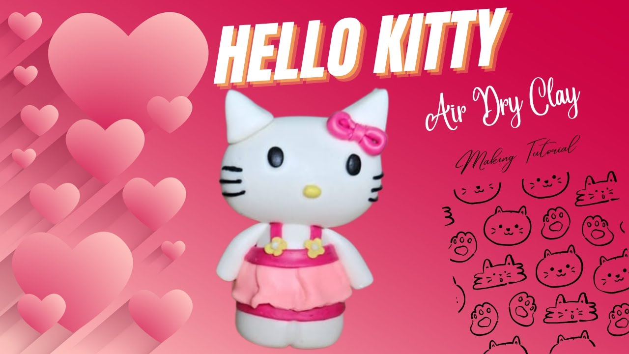 How to make Hello Kitty with Air Dry Clay I DIY - YouTube