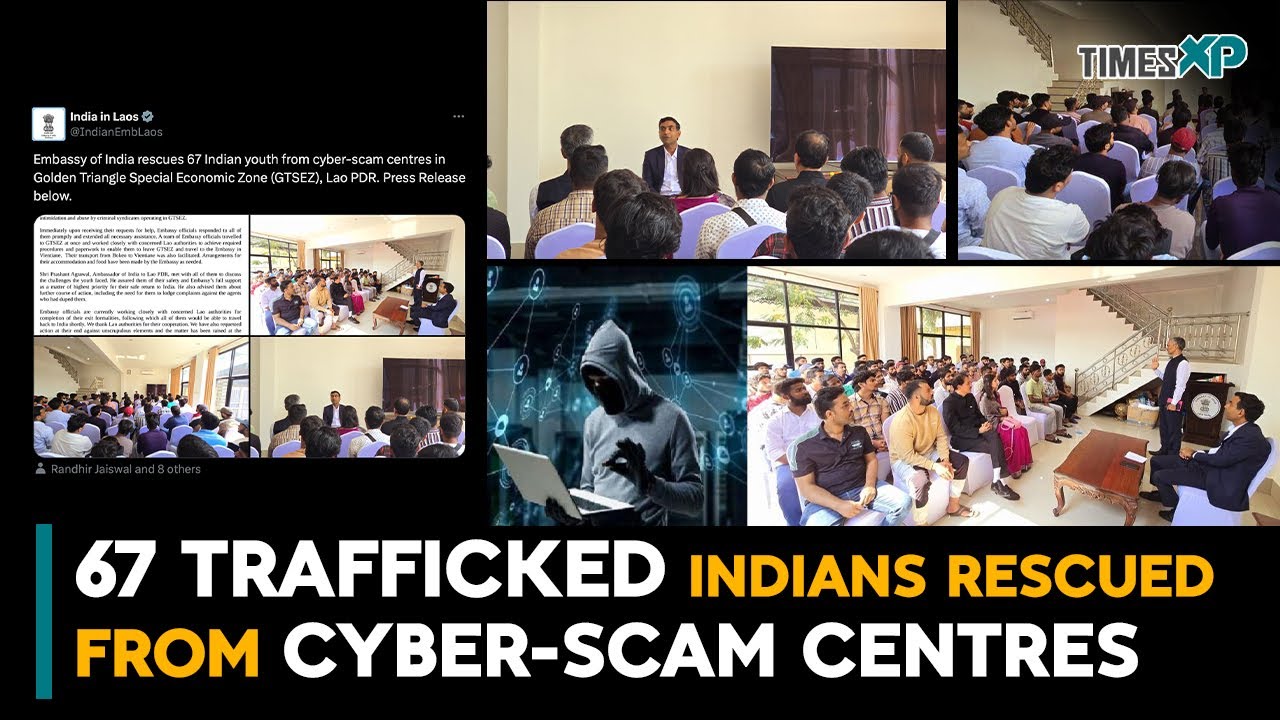 67 Indians who were trafficked rescued from cyber scam centres - YouTube