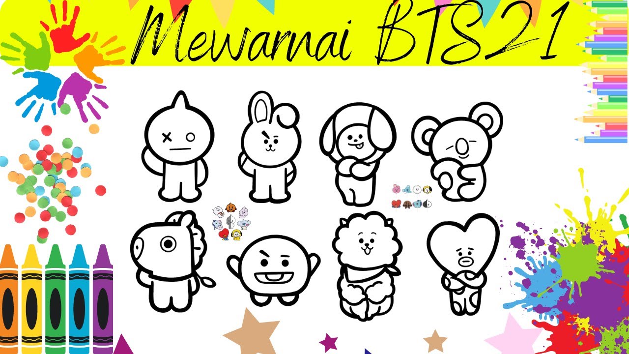 Mewarnai Kartun BTS 21 / coloring / Belajar Mewarnai ! #2 - YouTube