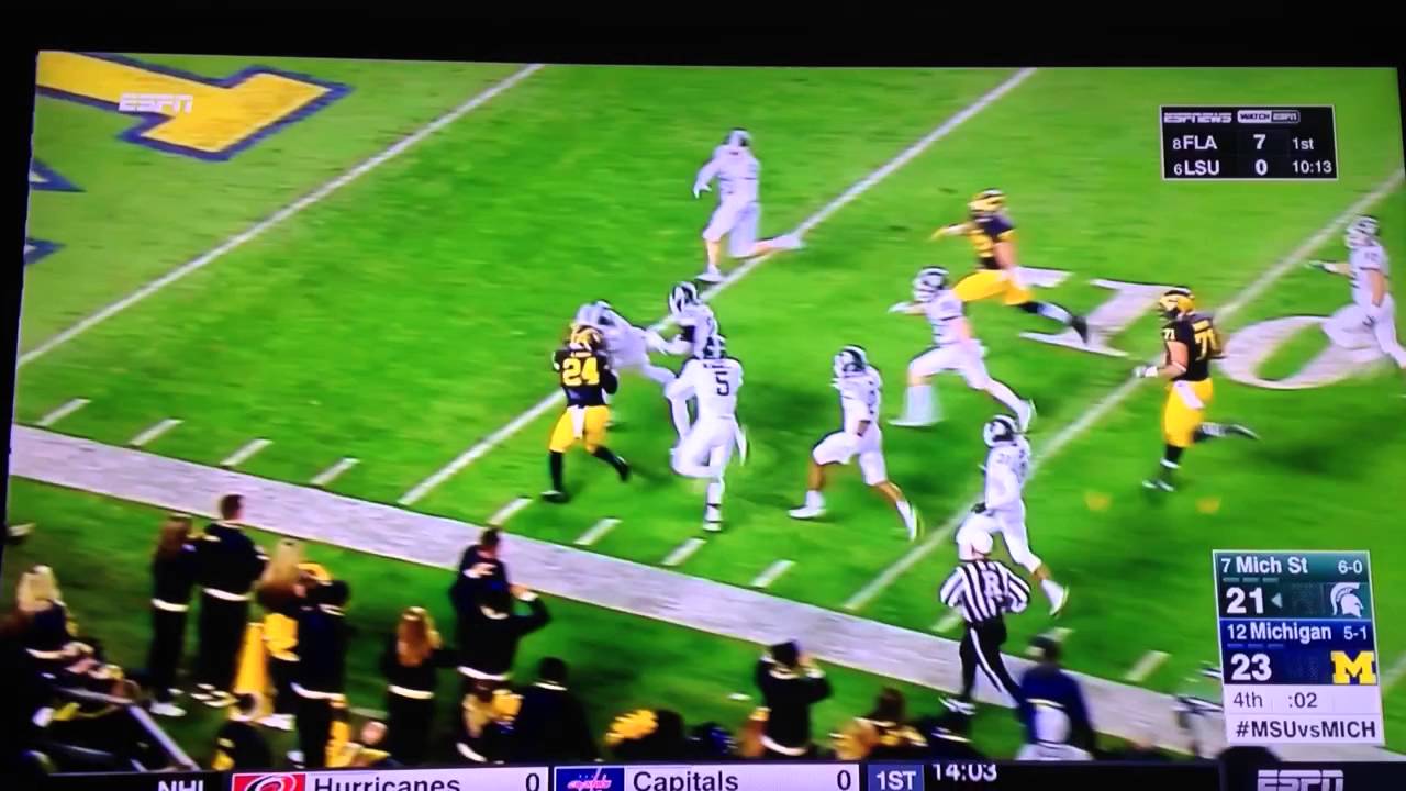 Michigan State block punt vs Michigan 10/17/15 - YouTube