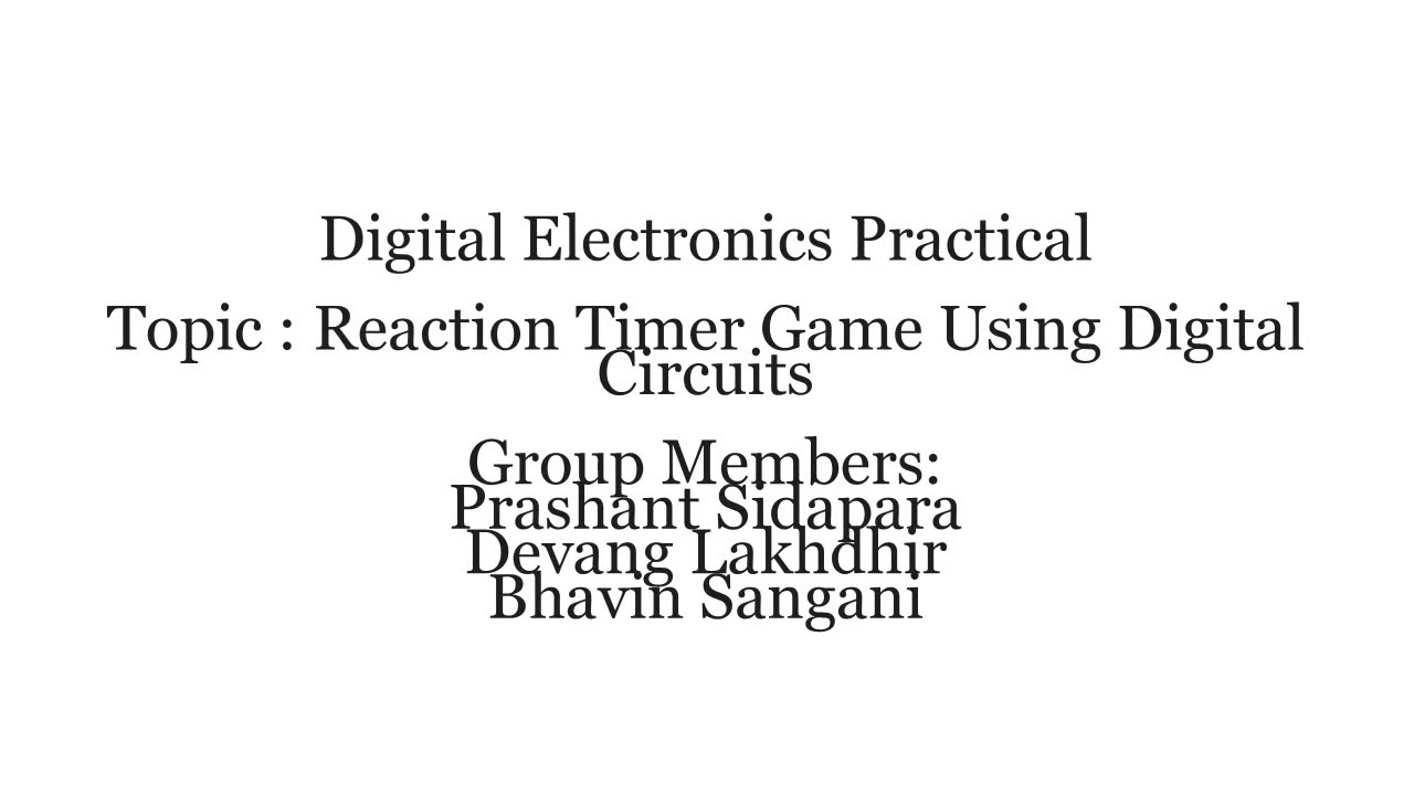 Reaction Timer Game Using Digital Circuits - YouTube