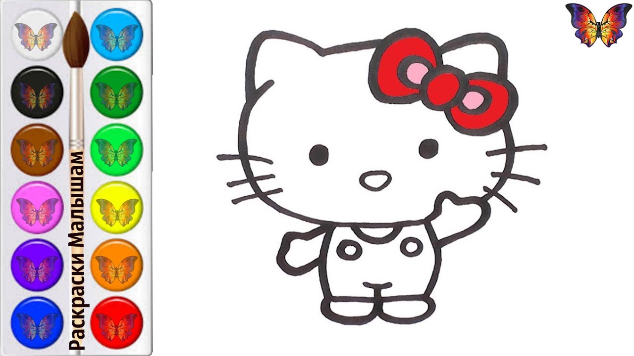 How to Draw Cute Hello Kitty for Kids - YouTube