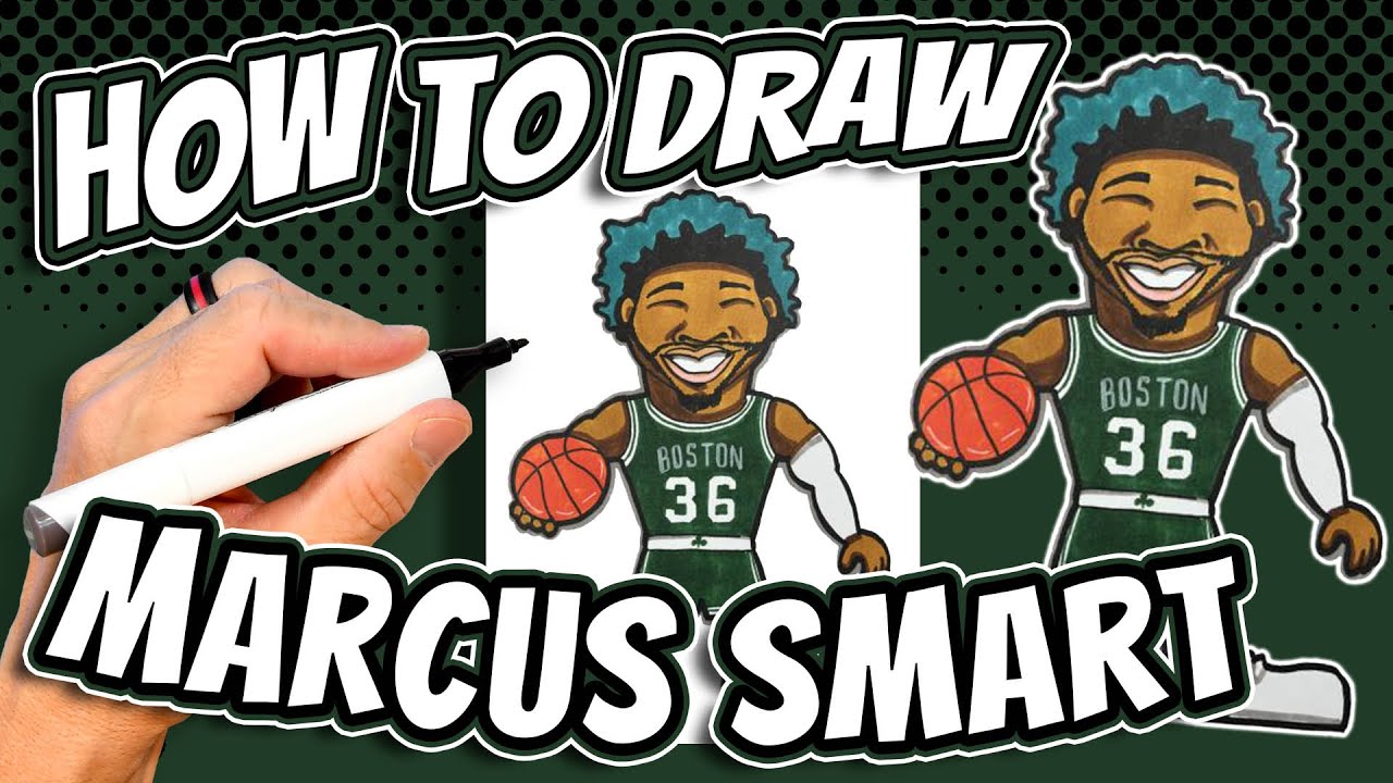 How to Draw Marcus Smart for Kids - Boston Celtics NBA Basketball ...