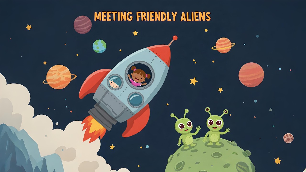 Meeting friendly aliens | Rhymes for kids | Dreamy rhymes - YouTube