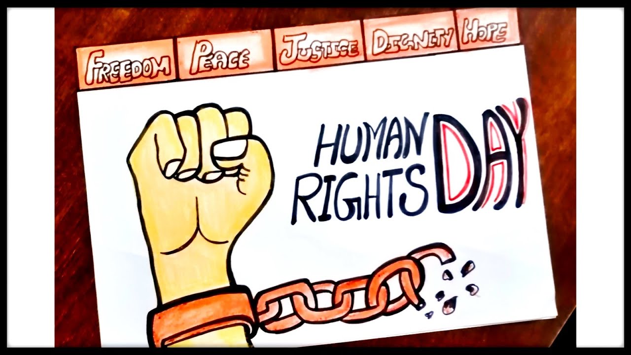 Human Rights Day Poster Drawing World Human Rights Day Drawing Easy