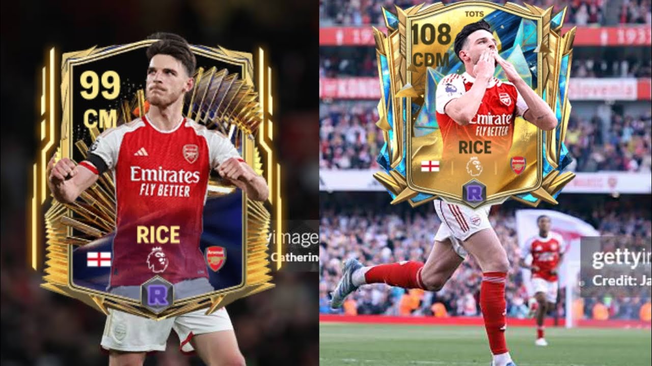 Original images of Declan Rice cards FC Mobile cards - YouTube