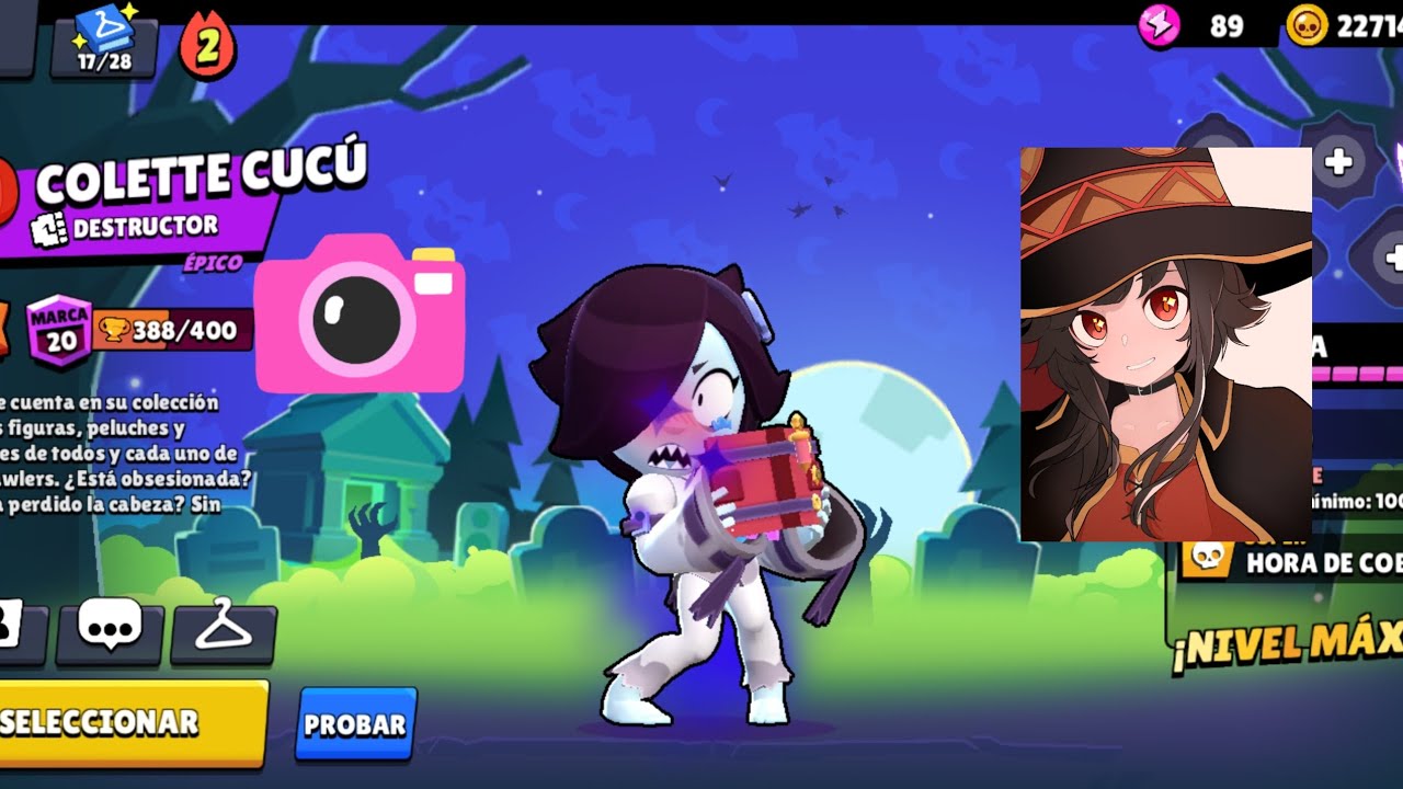 probando mi nueva skin de Colette cucú en brawl stars - YouTube
