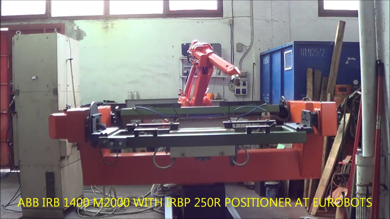 ROBOT ABB IRB 1400 M2000 CON POSITIONER IRBP 250R IN EUROBOTS - YouTube