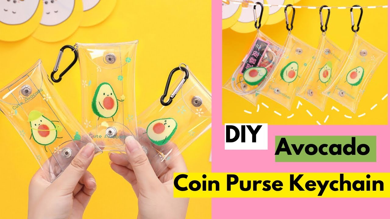 DIY Transparent Coin Pouch Keychain/ diy clear pouch / easy paper craft ...