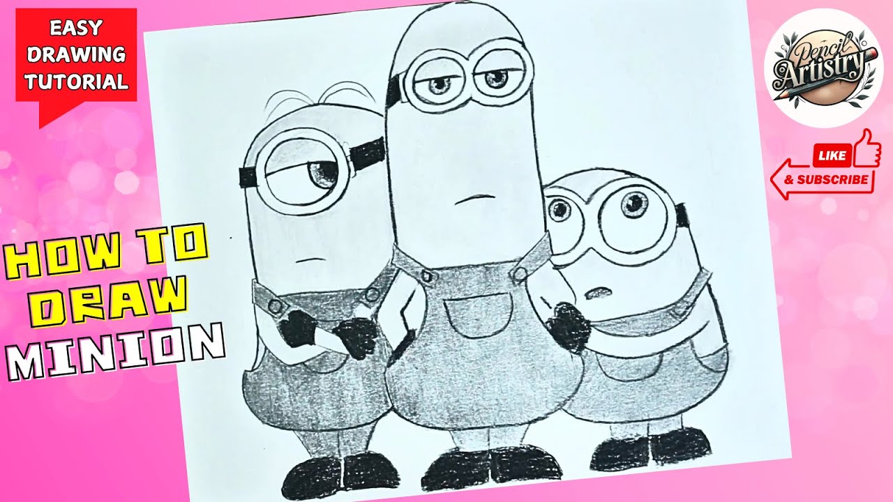 Pencil drawing Bob the Minion for Beginners | Easy Pencil Sketch ...