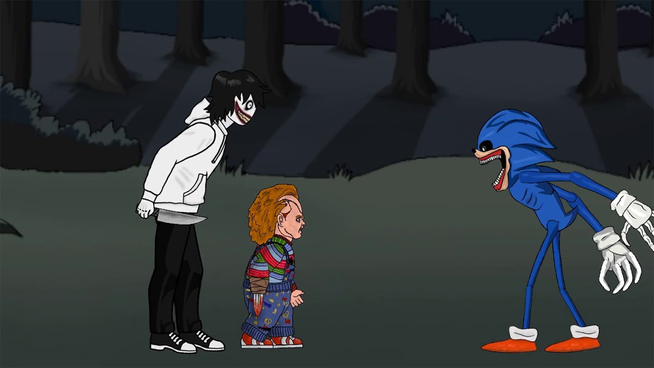 Serial Killer Chucky And Jeff The Killer VS Shin Sonic Tape Drawing ...
