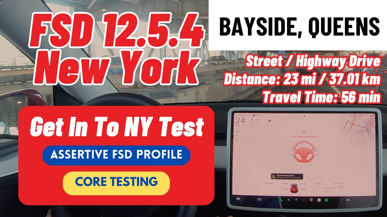 Tesla FSD Supervised v12.5.4 Get In To NY (Bayside, Queens) | ASSERTIVE ...