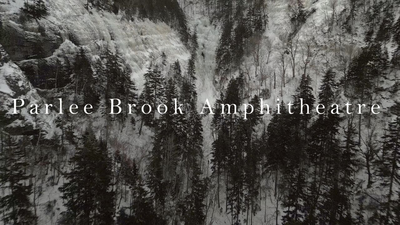 Parlee Brook Amphitheatre Winter Drone Footage - YouTube