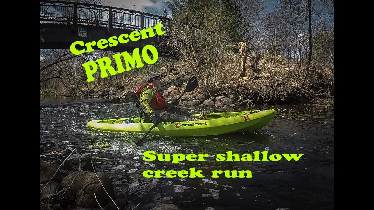 Crescent Kayaks Primo shallow creek run! - YouTube