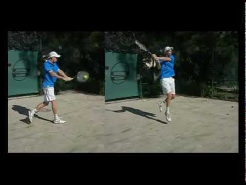 Two-handed Backhand: Open Vs Closed Stance Demonstration - YouTube