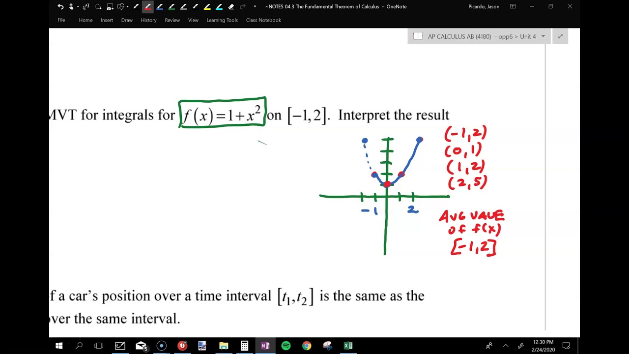 AP Calc (opp6) - MVT for Integrals - YouTube