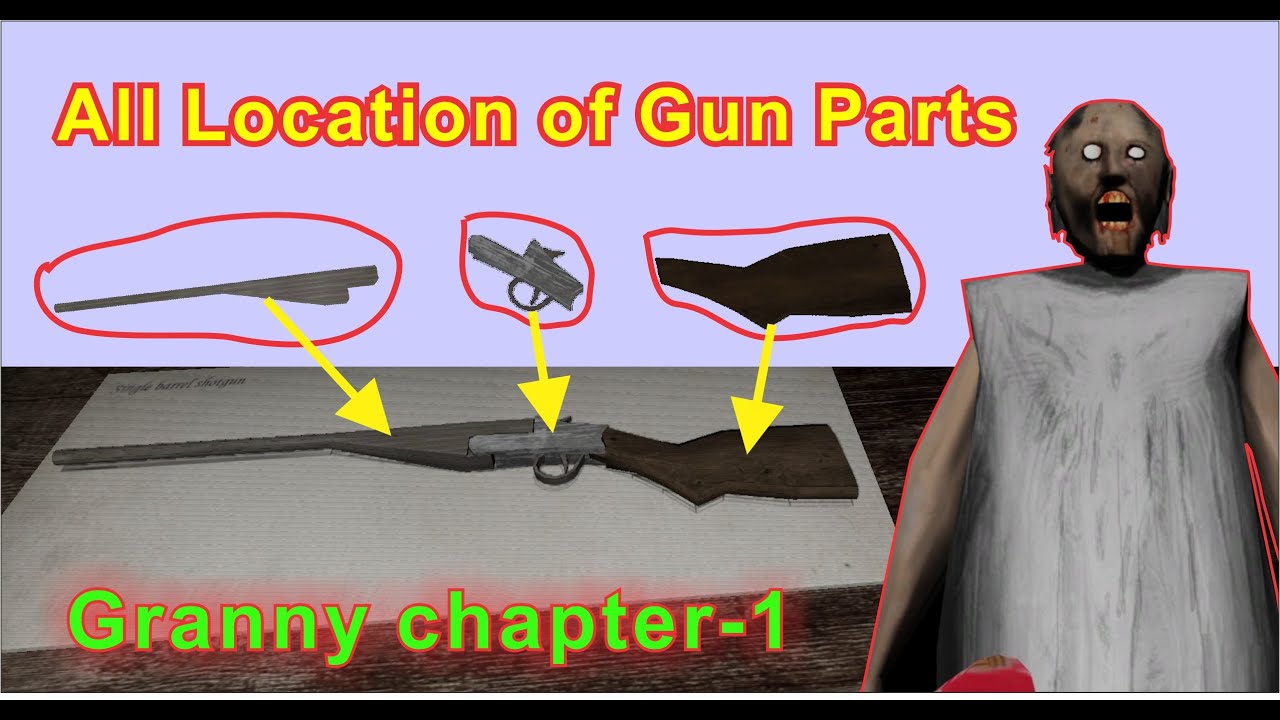 How to find Gun parts in granny game || #trending #granny #horrorgaming ...