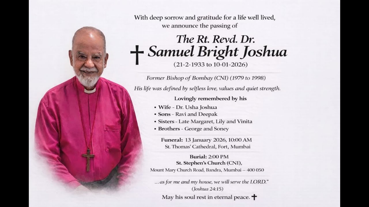 A Celebration of the Life of The Rt. Revd. Dr.Samuel Bright Joshua ...