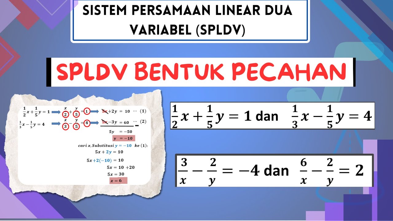 SPLDV bentuk pecahan(Matematika). - YouTube