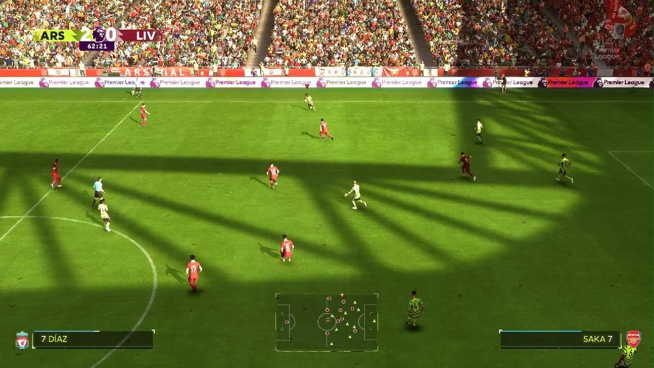 FIFA EA SPORTS FC 24 Arsenal vs Liverpool Fake Shot and Double tap pass ...