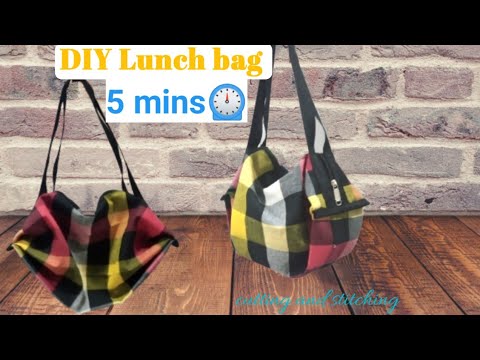 DIY lunch bag || how to sew a lunch bag ( easy sewing tutorial)#sewing ...