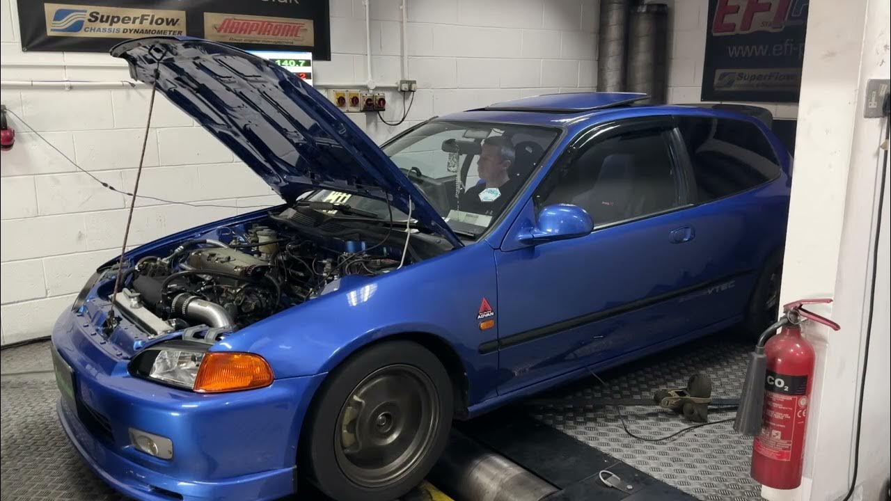 K-Swap EG6(K20) VTEC Dyno Session EFi Parts - YouTube