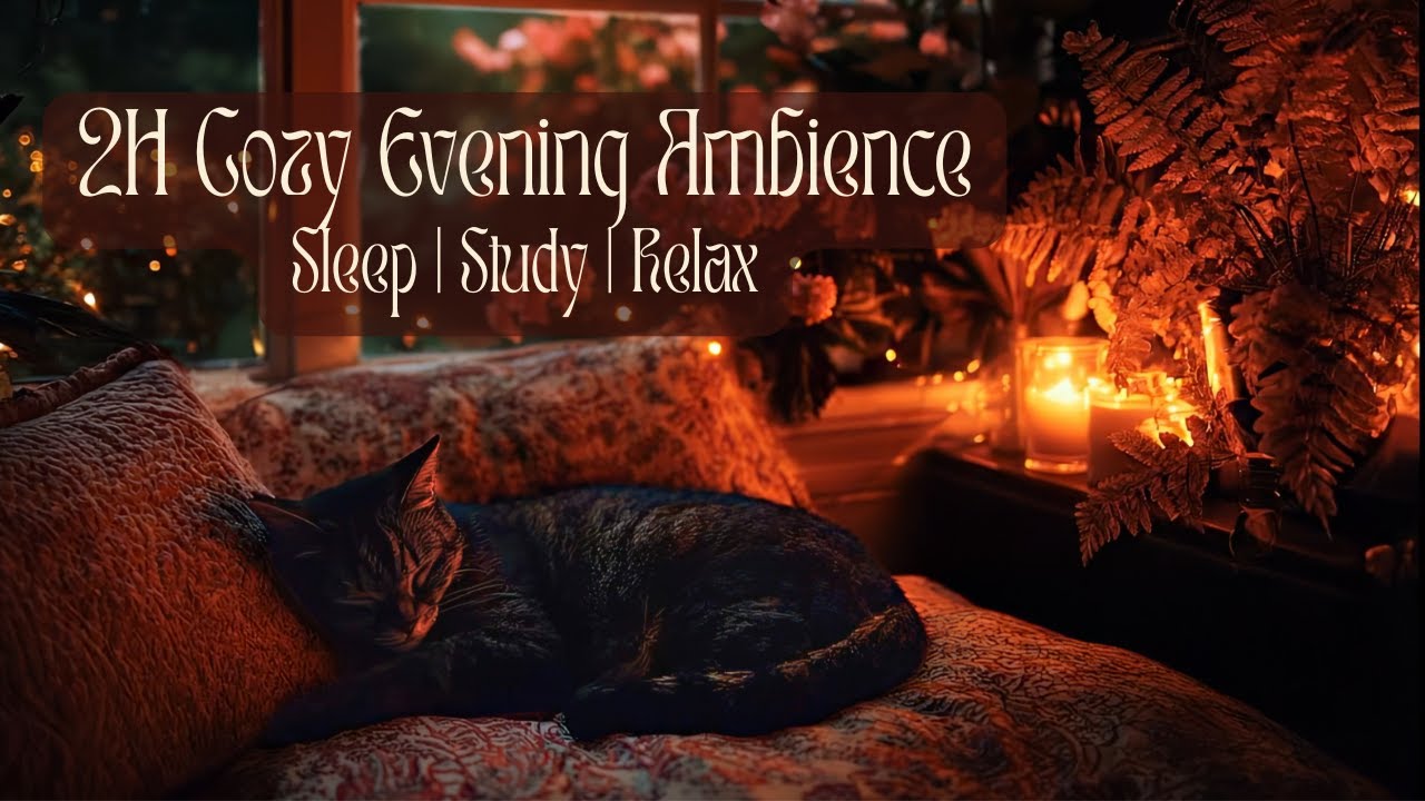 Cozy Evening Glow – Sleeping Cat, Candlelight & Warm Light | Relaxing ...