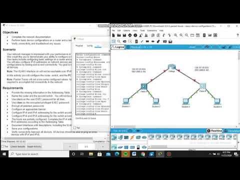 10.4.3 - Packet Tracer - Basic Device Configuration - YouTube