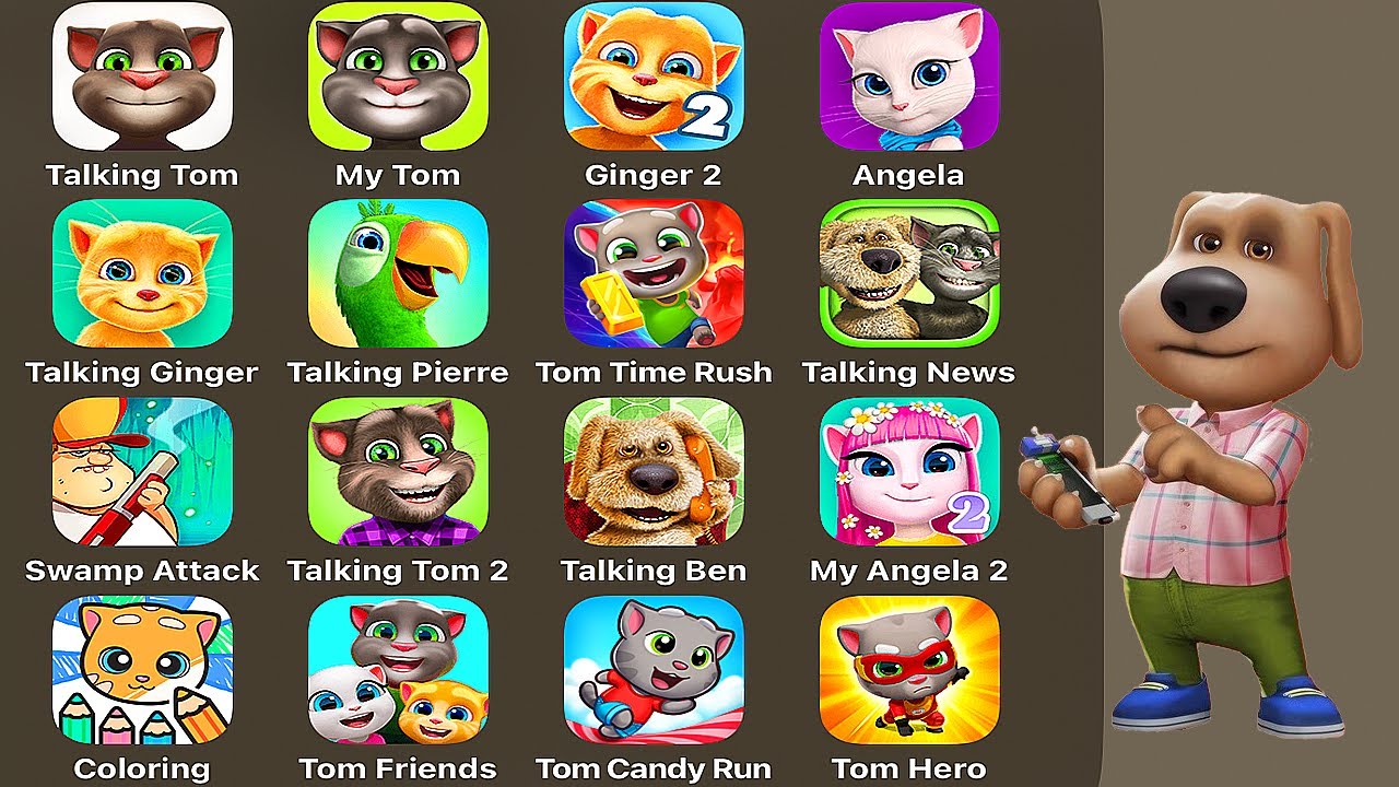 Talking Tom Classic,My Talking Tom,Talking Ginger 2,Talking Angela ...