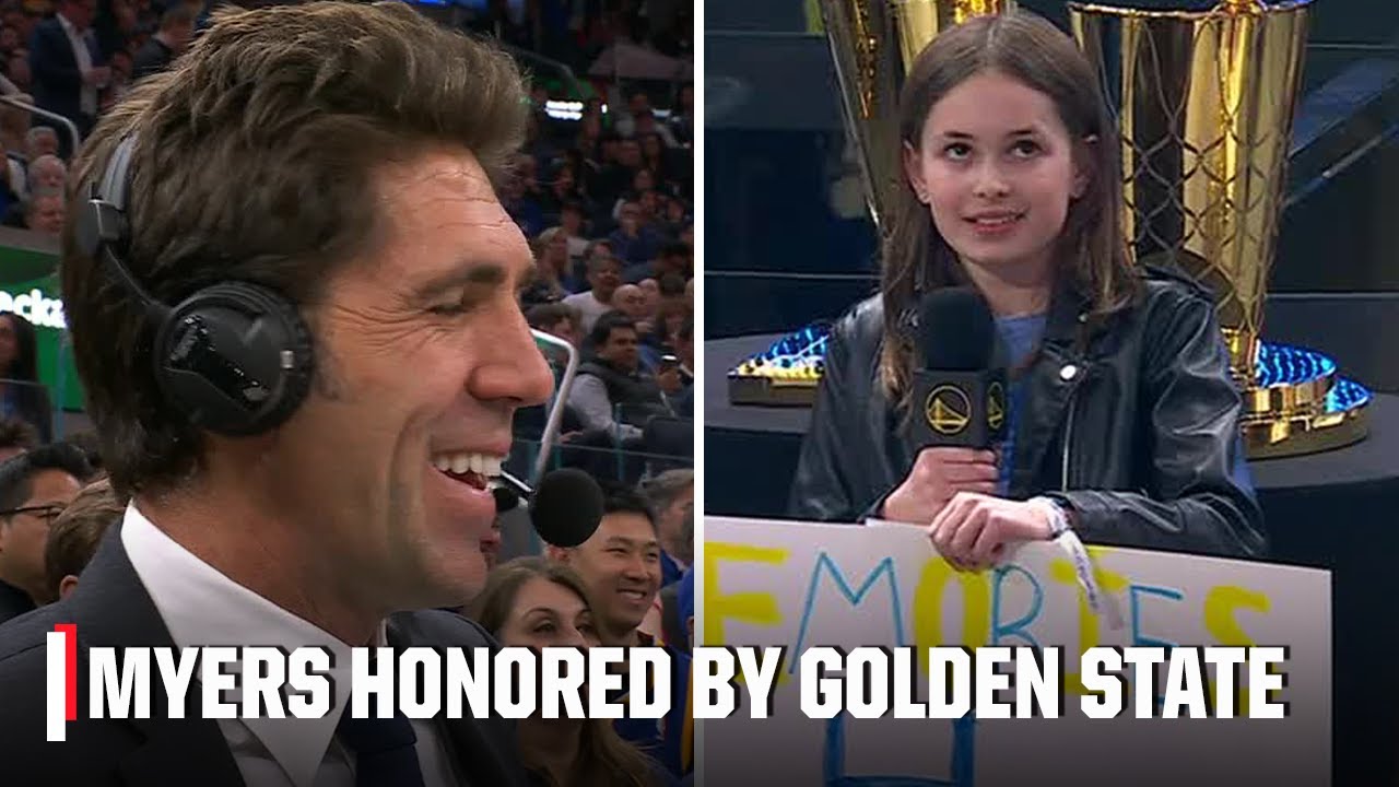 Warriors honor Bob Myers in his return to Golden State | NBA on ESPN ...